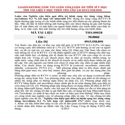 Nghien cuu hieu qua dieu tri benh rung toc tung vung bang tacrolimus | DOCX