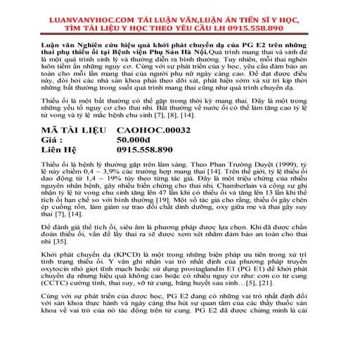Nghien cuu hieu qua khoi phat chuyen da cua pg e2 tren nhung thai phu thieu oi | DOCX