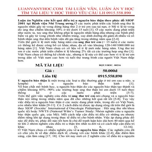 Nghien cuu ket qua dieu tri u nguyen bao than theo phac do siop 2001 tai benh vien nhi trung ...