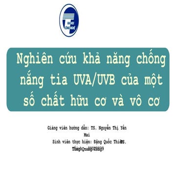 nghien cuu kha nang chong nang UVA UVB 2004.pptx