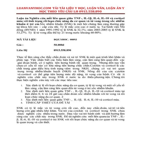 Nghien cuu moi lien quan giua tnf , il-1a, il-6, il-10 va cortisol mau ...