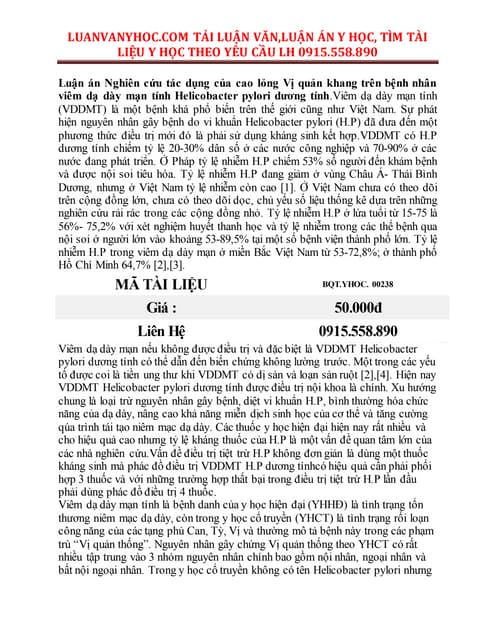 Trọn bộ 200 Đề Tài Luận Văn Thạc Sĩ Về Y Học Cổ Truyền, Từ Sinh Viên ...