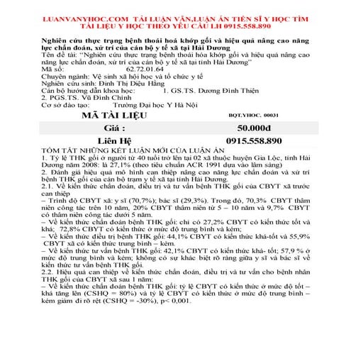 Nghien cuu thuc trang benh thoai hoa khop goi va hieu qua nang cao nang luc chan doan, xu tri | PDF