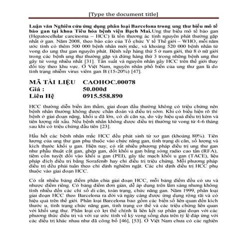 Nghien cuu ung dung phan loai barcelona trong ung thu bieu mo te bao gan | DOCX