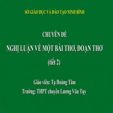 Nghi luan ve mot bai tho, doan tho (tiep theo) | PPT