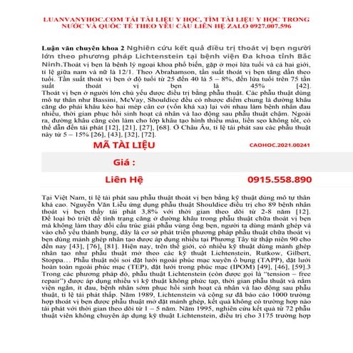 Nghiên cứu kết quả điều trị thoát vị bẹn người lớn theo phương pháp Lichtenstein.docx