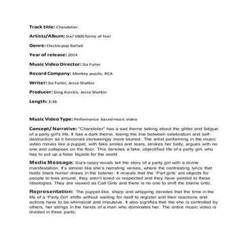 Sia Video Analysis | PPTX