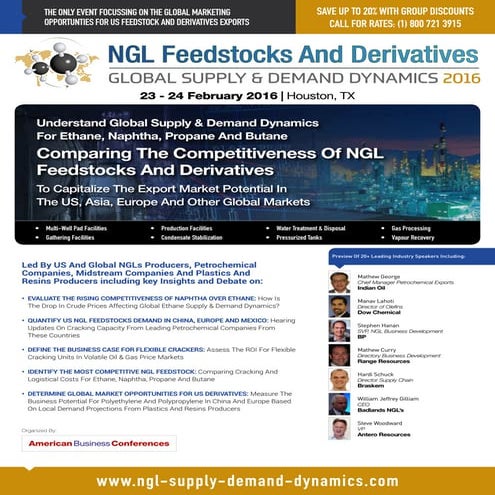 NGL Feedstocks And Derivatives: Global Supply & Demand Dynamics 2016 | PDF