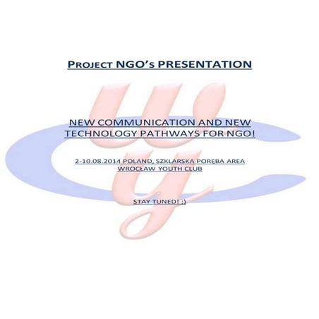 NGO presentation and experience | DOCX