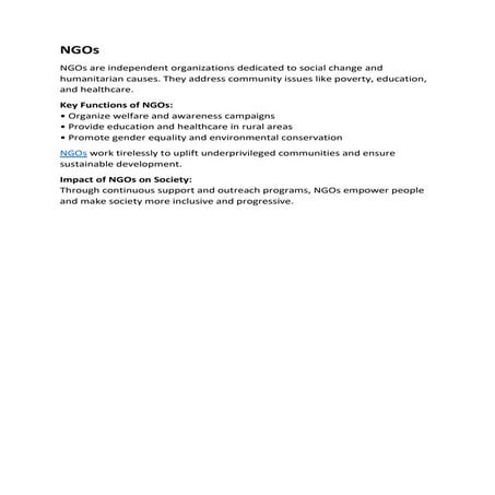 Empowering Communities Through Dedicated NGOs | PDF