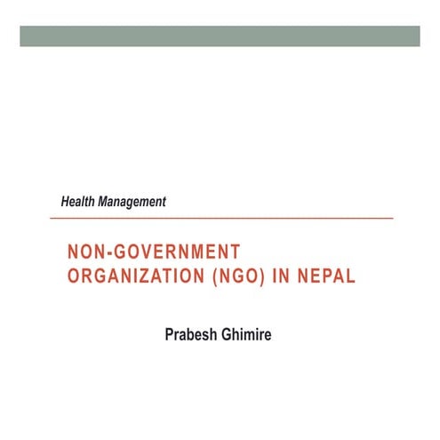 Non Government Organizations (NGOs) in Nepal | PDF