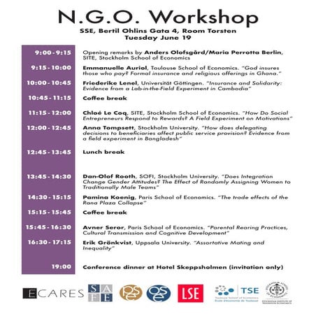 N.G.O. Workshop Program | PDF