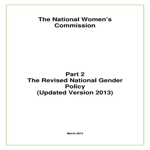 The Revised National Gender Policy - part 2 | PDF