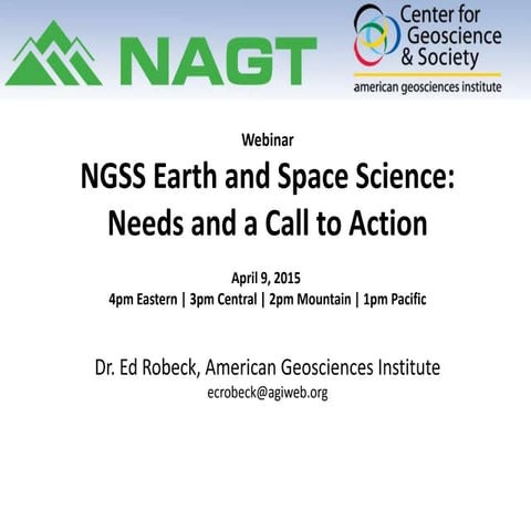 NGSS Earth and Space Science: Needs and a Call to Action | PPTX ...