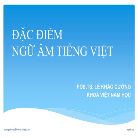 Chuong 2 Ngu am hoc - Dẫn luận ngôn ngữ - FTU | PPTX