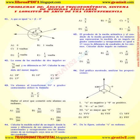 Ngulo trigonométrico longitud de arco | PDF