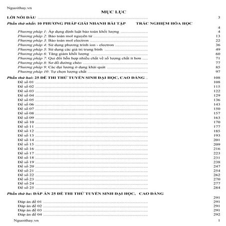 {Nguoithay.org} tong hop nguoithay.org 10 phuong phap giai nhanh trac nghiem hoa hoc va 25 de ...