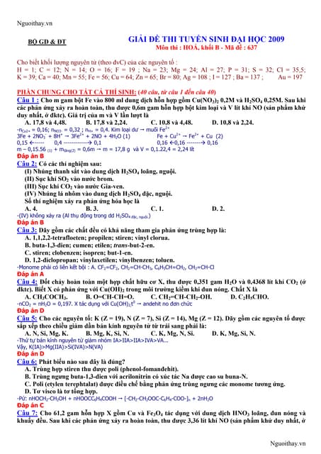 Đề thi môn Hóa Đại học khối B năm 2008 | PDF