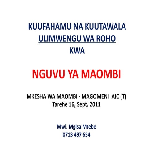 Nguvu ya maombi | PDF