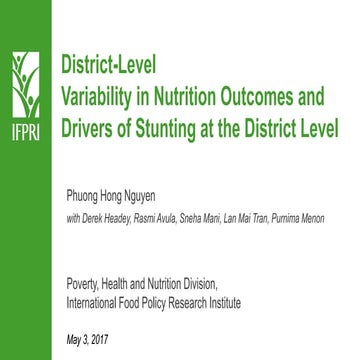District-Level Variability in Nutrition Outcomes and Drivers of ...