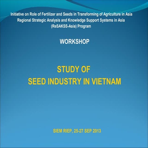 The seed sector in Vietnam- Nguyen Mau Dung | PPT