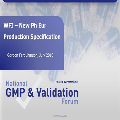 water for injection WFI - ppt Quality standards | PPTX