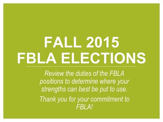 FBLA Officer Duties | PPTX