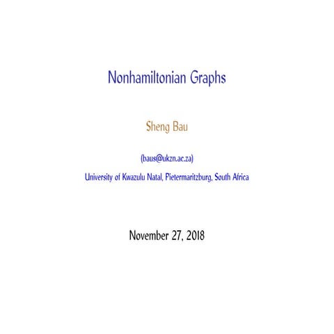 Nonhamiltonian graphs | PDF | Maps & Navigation