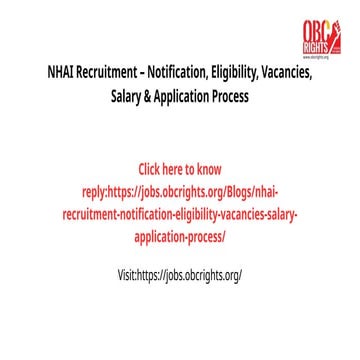 Comprehensive Guide to NHAI Recruitment: Eligibility, Vacancies, Salary ...