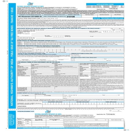 Nhai tax free bond application form | PDF
