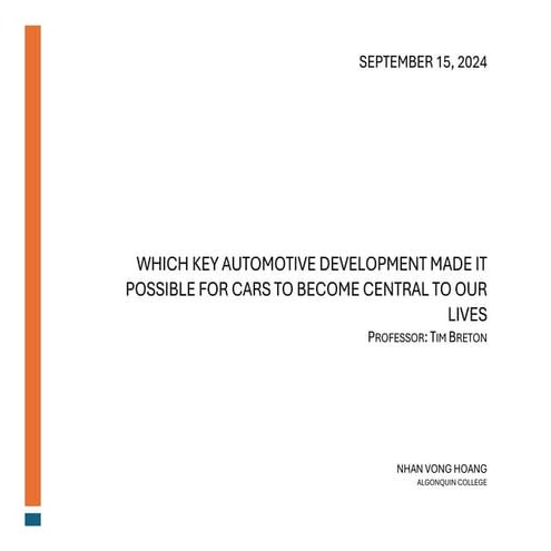 Impact of Car in North America's Culture_1 | PDF