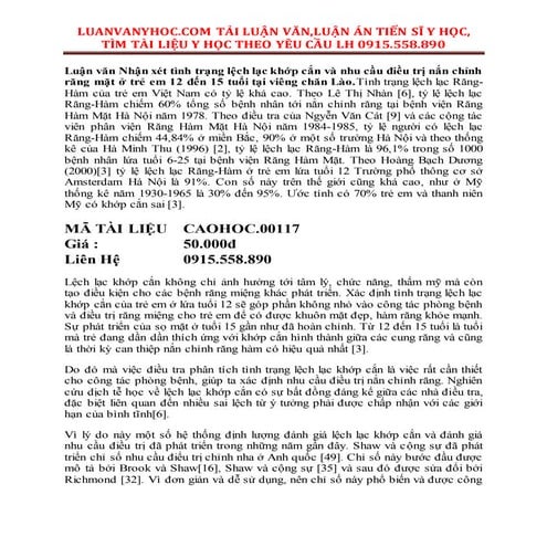 Nhan xet tinh trang lech lac khop can va nhu cau dieu tri nan chinh ...