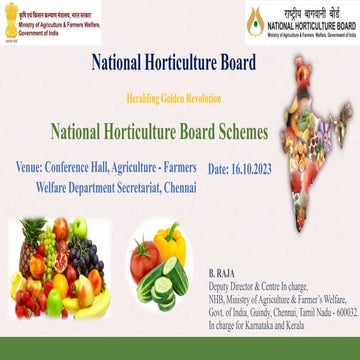 NHB PPT of horticulture schemes and data | PDF