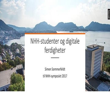 NHH studenter og digitale ferdigheter | PDF