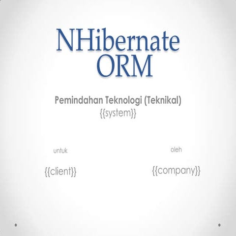 Pengenalan Ringkas: NHibernate ORM | PPTX