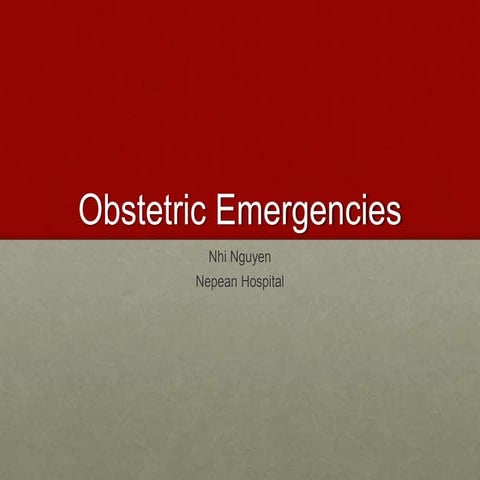 obstetric emergency | PPTX