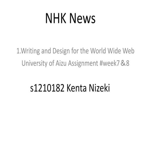 NHK news | PPTX | Public Radio | Talk Radio