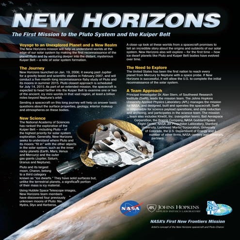 New Horizon: The First Mission to the Pluto System and the Kuiper Belt ...