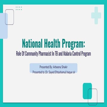 national health program(tb and malaria ) | PPT | Free Download
