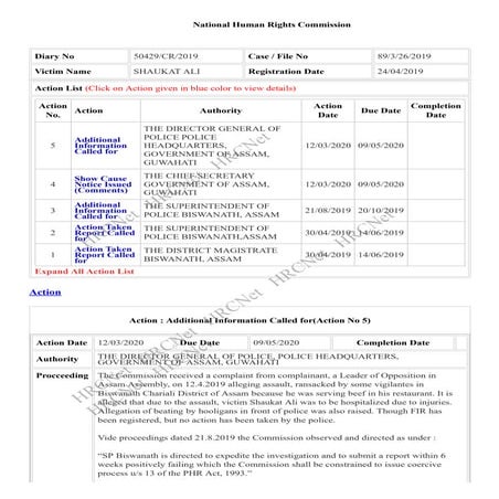 Nhrc direction issued by nhrc on shaukat ali - biswanath chariali incident.pdf