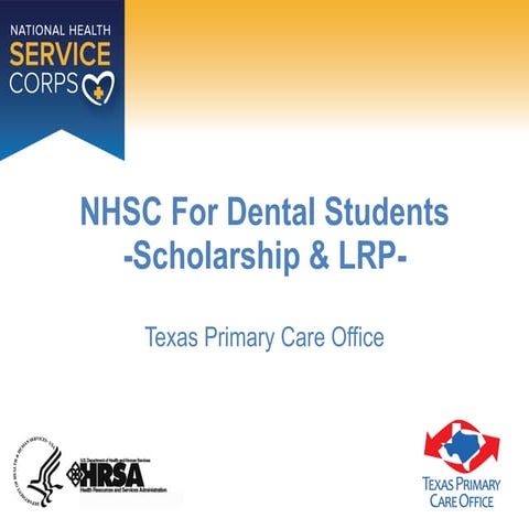 National Health Service Corps Scholarship Program | PPT