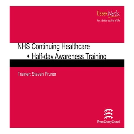 NHS CHC Half Day Training Presentation | PDF
