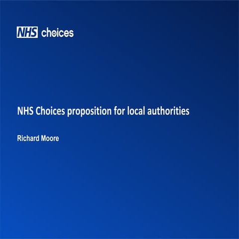 NHS Choices proposition for local authorities | PPT