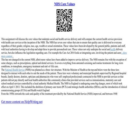 NHS Core Values | PPT