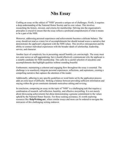 National Junior Honor Society Essay Examples.pdf | Secondary Education | Education