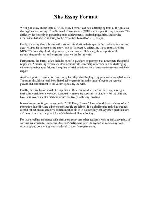 National Junior Honor Society Essay Examples.pdf | Secondary Education ...