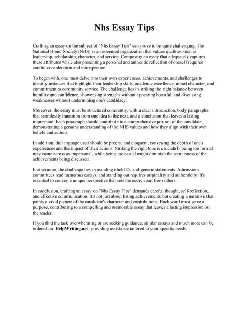 National Junior Honor Society Essay Examples.pdf | Secondary Education ...