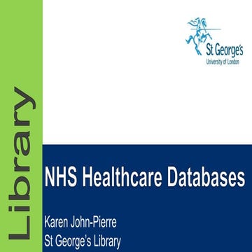 NHS Healthcare Databases- an introduction | PPTX