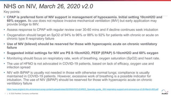 COVID-19 - Guidelines for NIV usage | PPT