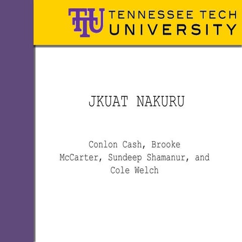 JKUAT Nakuru | PPTX